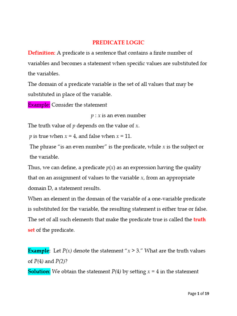 Understanding Predicate Logic Basics | PDF | Syntax (Logic) | Logic
