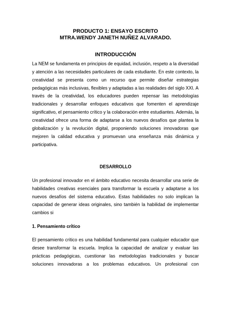 Productos - Wendy Janeth Nunez Alvarado | PDF | Enseñando | Creatividad