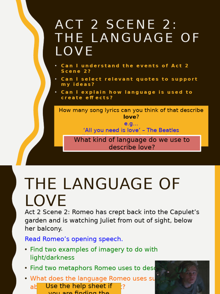 Language of Love in Act 2, Scene 2 | PDF | Characters In Romeo And ...
