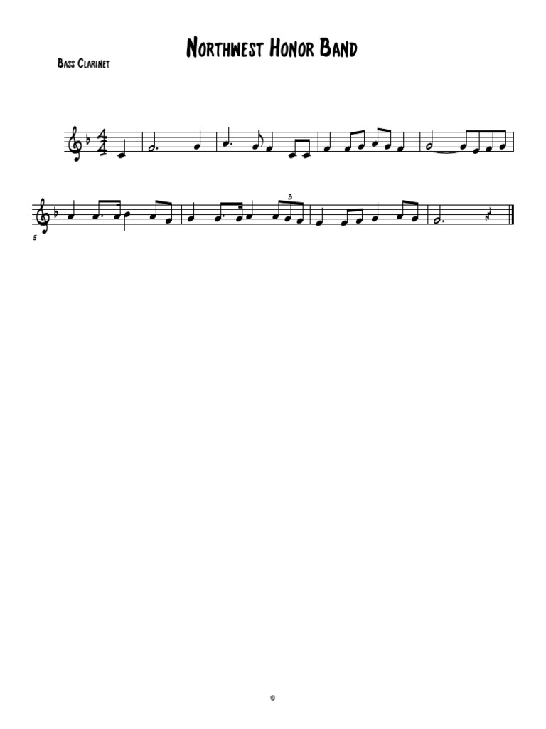 Northwest Sight Reading 23 - Bass Clarinet | PDF