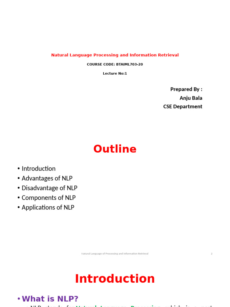 L1 introduction to NLP | PDF | Human–Computer Interaction | Computing