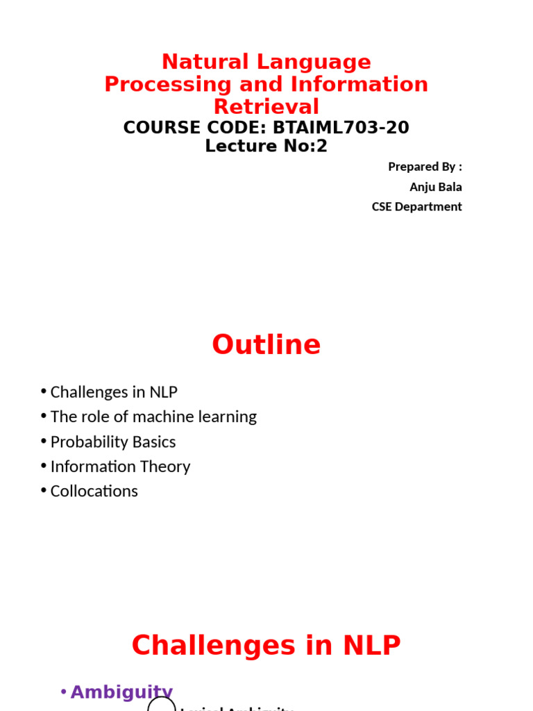 L2 Challenges in NLP | PDF | Information | Word