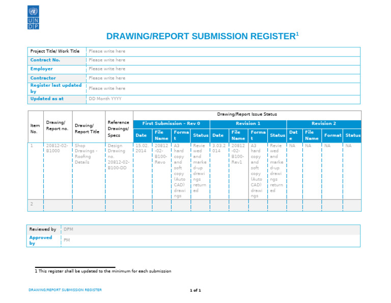 Drawing Submission Register | PDF