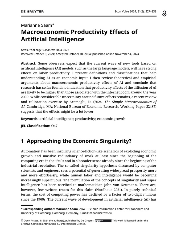 AI's Impact on Macroeconomic Productivity | PDF | Artificial Intelligence | Intelligence (AI ...
