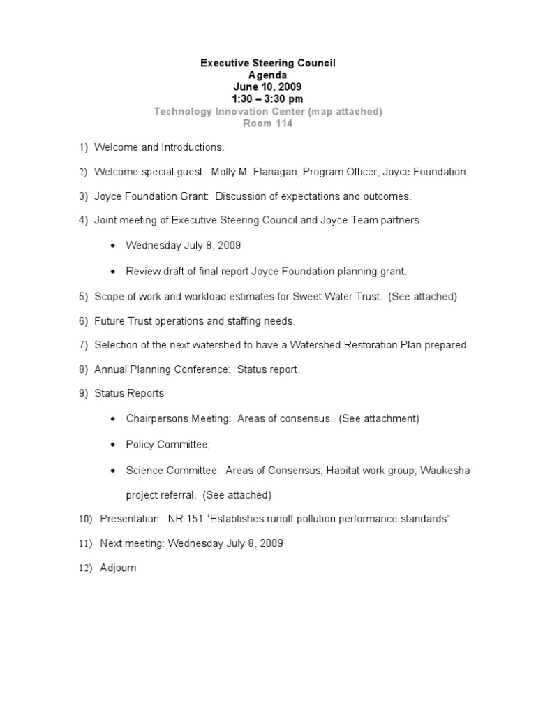 ESCAgenda Meeting June 1009 Final | PDF | Law