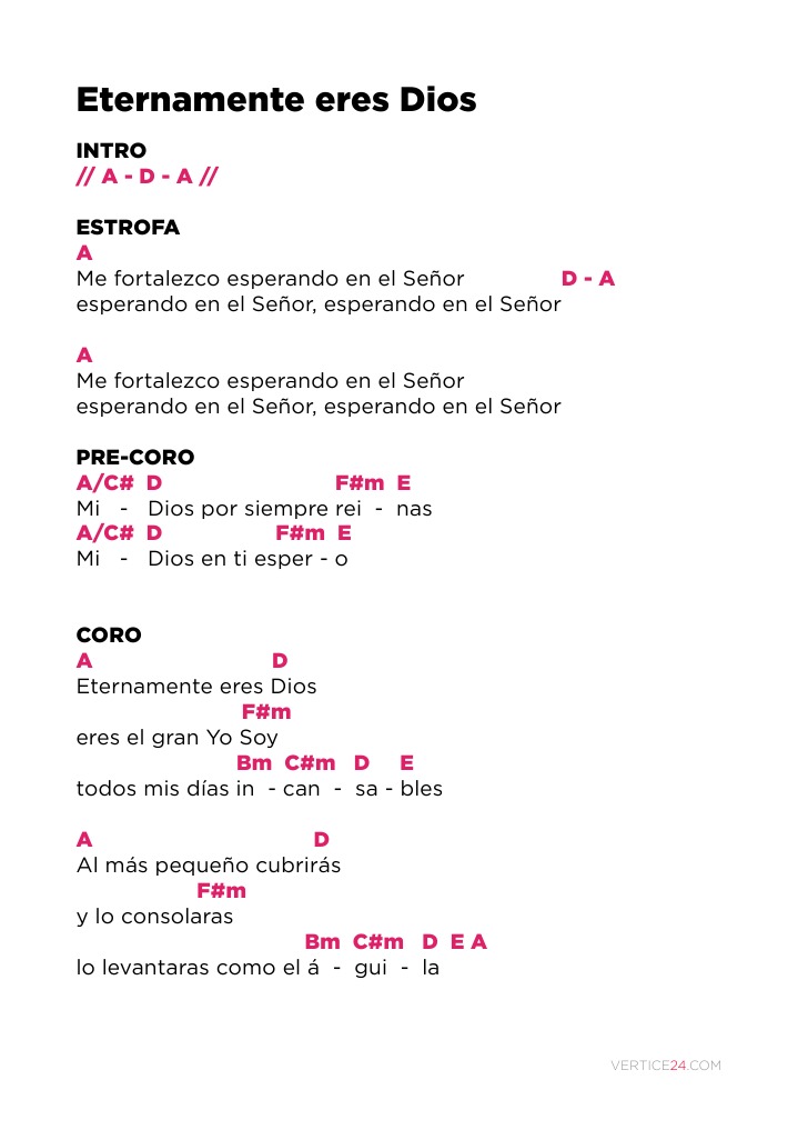 Eternamente Eres Dios Acordes | PDF
