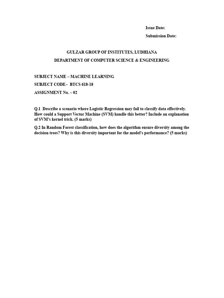 ML Assignment 2 | PDF