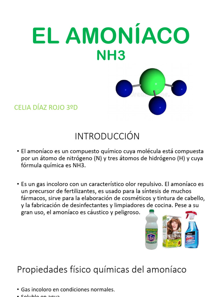 Usos y propiedades del amoníaco NH3 | PDF | Amoníaco | Nitrógeno