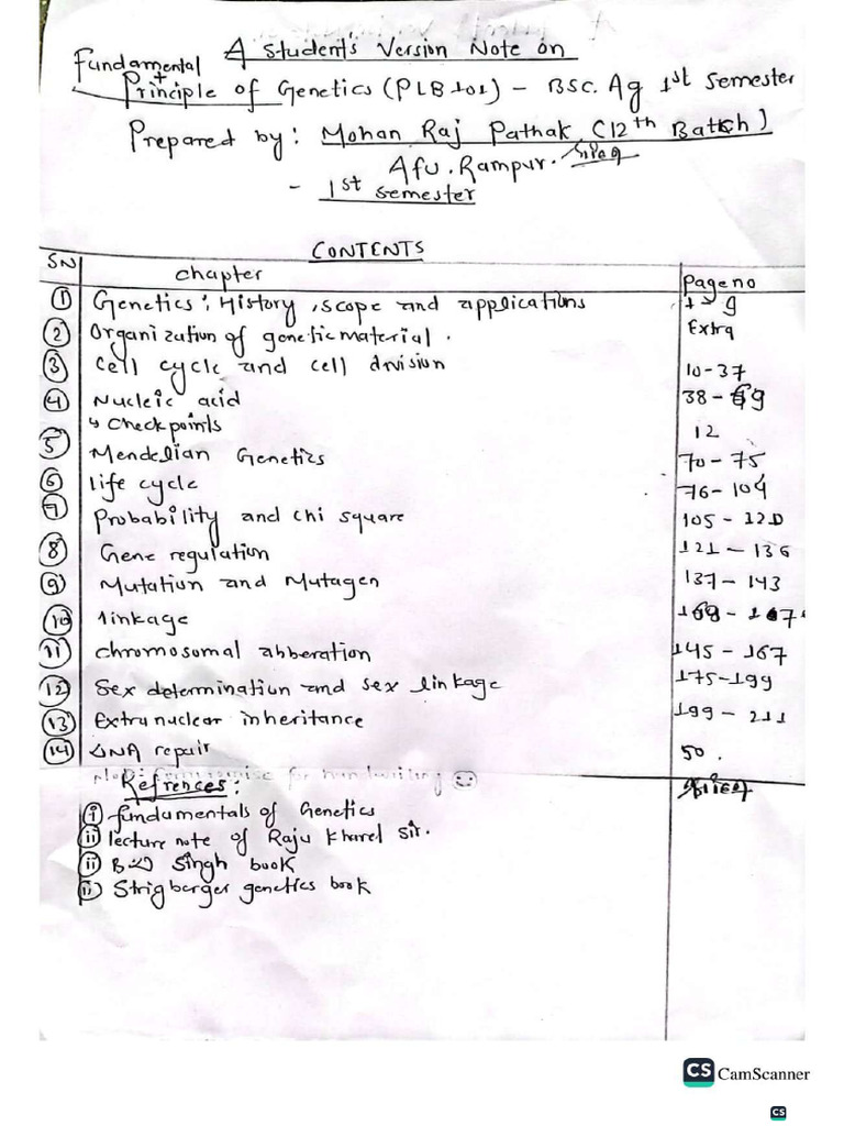 Genetics Note ASLFStudent5 1 Compressed | PDF