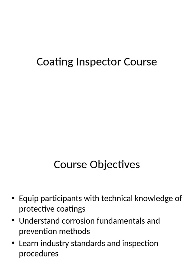 Coating Inspector Course Presentation | PDF | Corrosion | Coating
