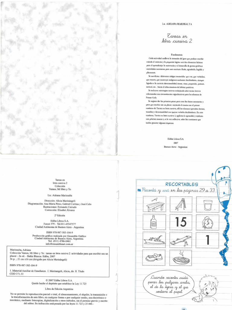 Tareas en Letra Cursiva 2 | PDF