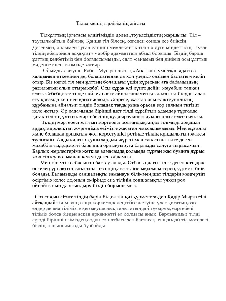 Essay About Language | PDF