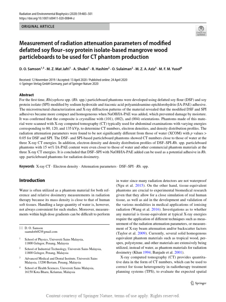 Measurement of Radiation Attenuation Parameters of | PDF | Ct Scan ...