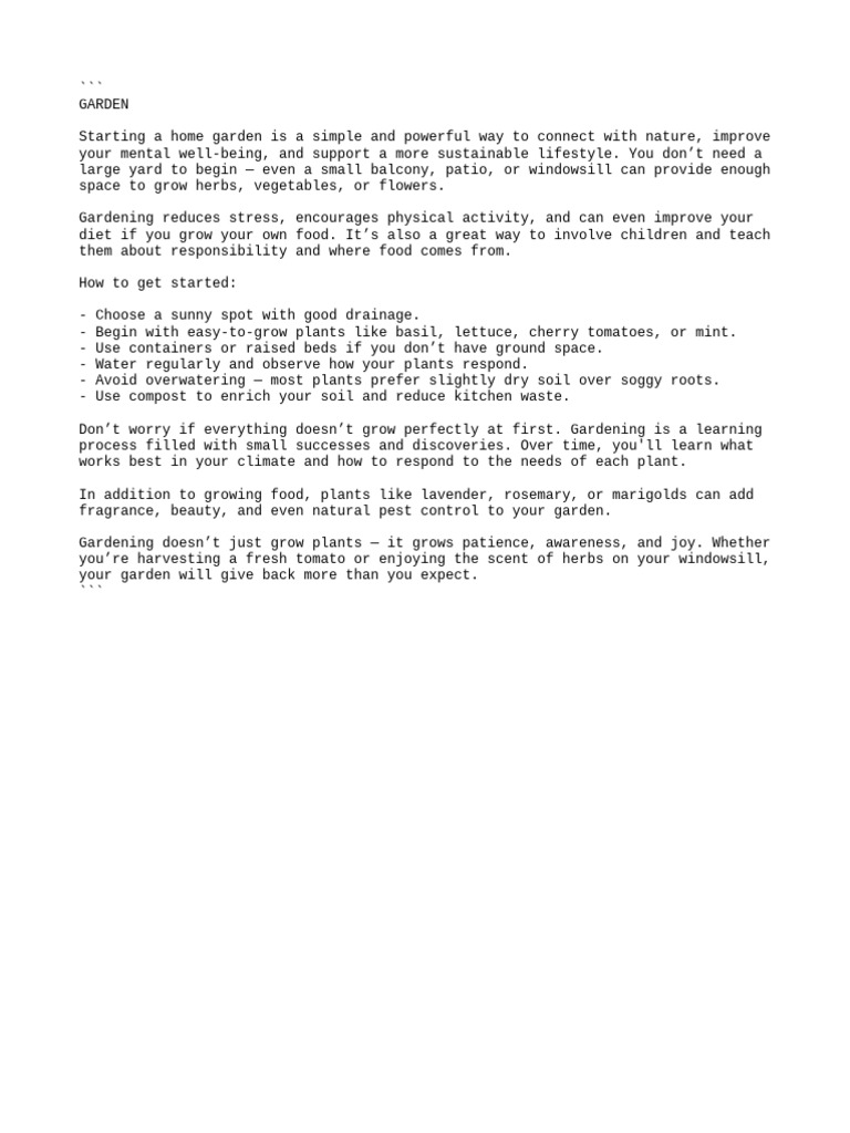 Garden Pdf
