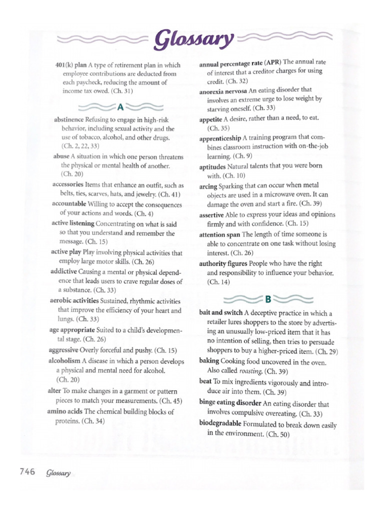 Glossary - Creative Living | PDF