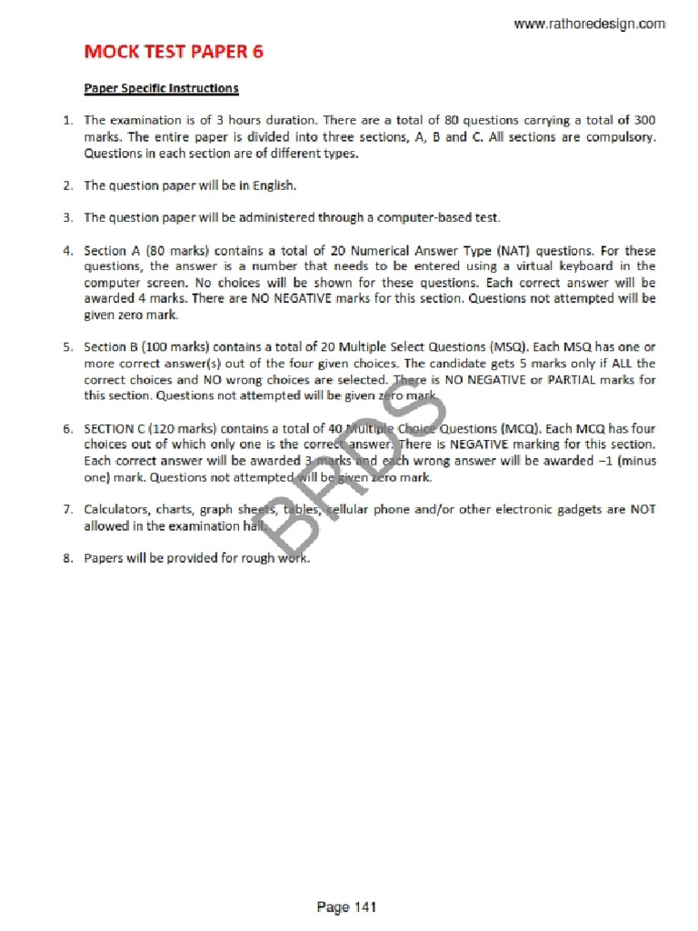 Uceed Mock Test Papers 2018 With Answers Part 2 | PDF