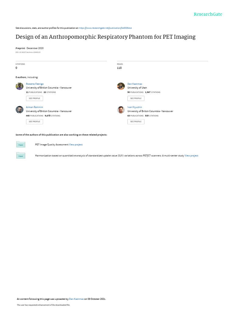 Design of An Anthropomorphic Respiratory Phantom F | PDF | Lung ...