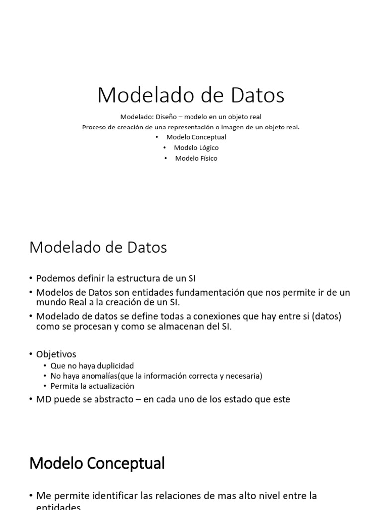 Modelado de Datos | PDF | Modelo conceptual