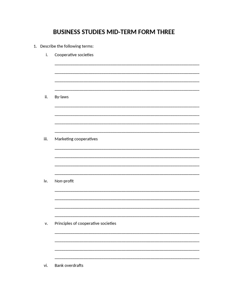 Business Studies Form Three | PDF | Private Law | Common Law