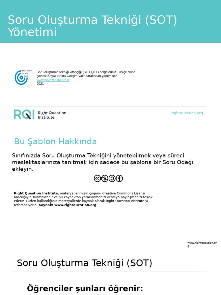 RQI Resource SOT Teknigi Yonetimi Facilitating The QFT Template | PDF