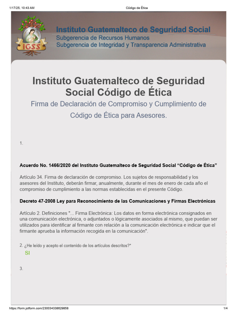 Código de Ética | PDF | Guatemala | Gobierno