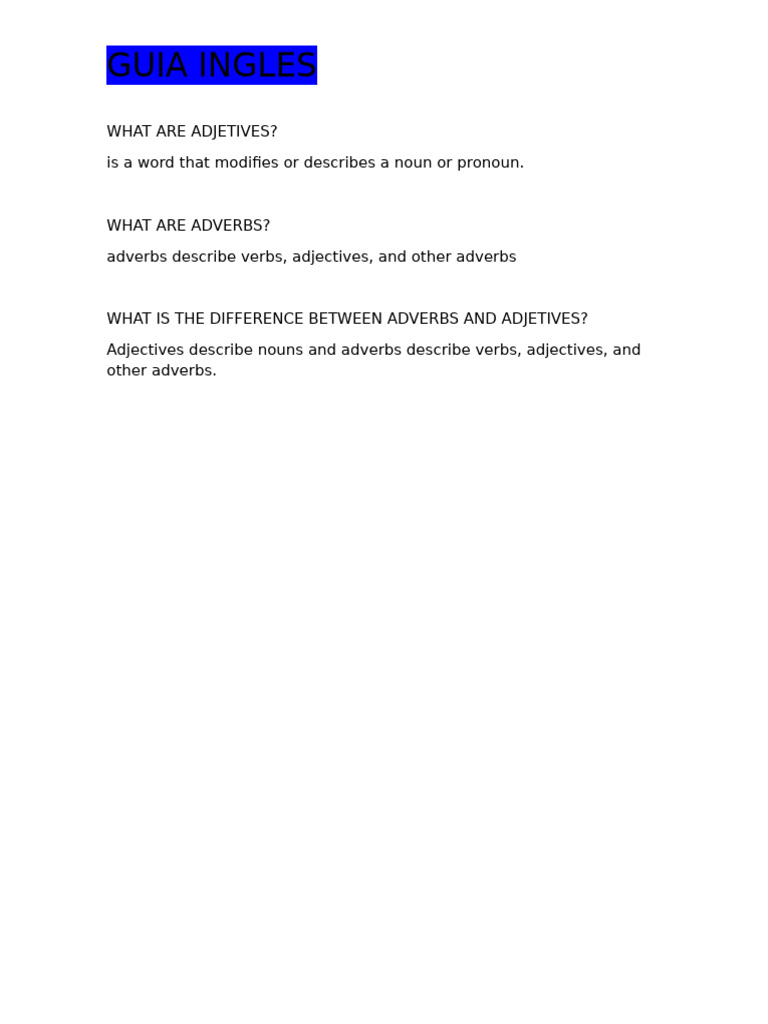 Understanding Adjectives and Adverbs | PDF