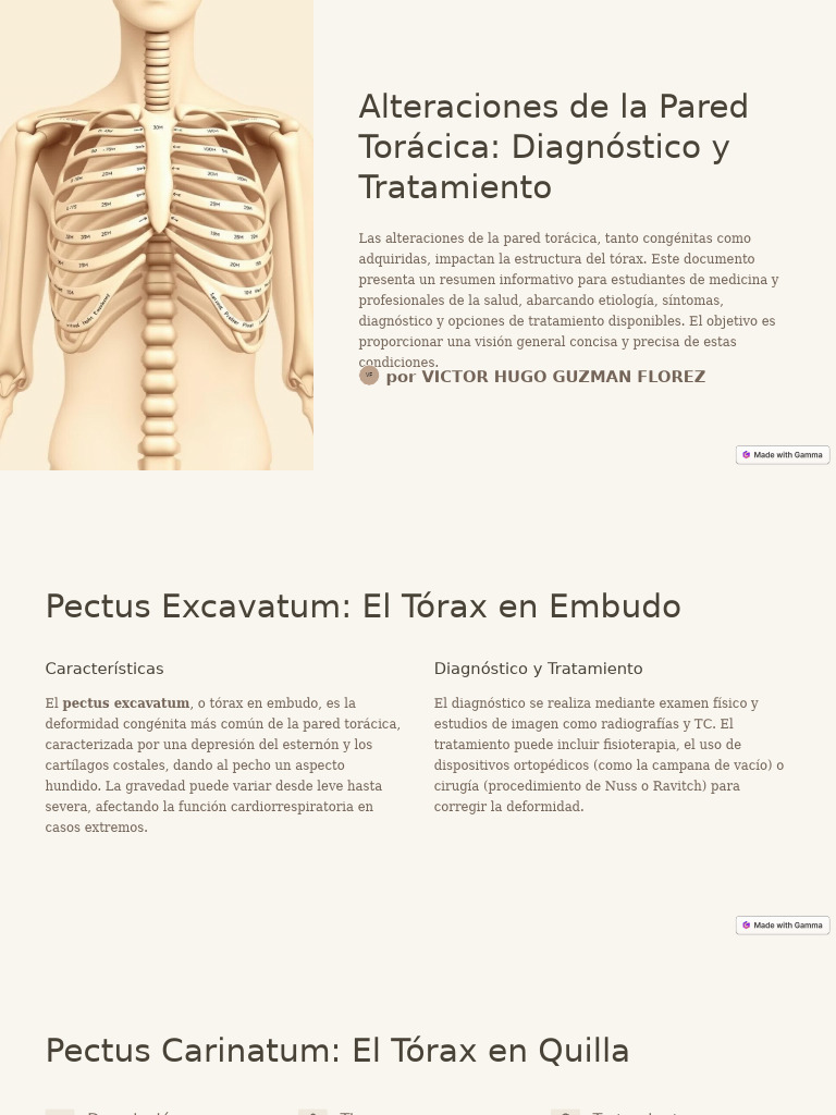 Alteraciones de La Pared Toracica Diagnostico y Tratamiento | PDF ...