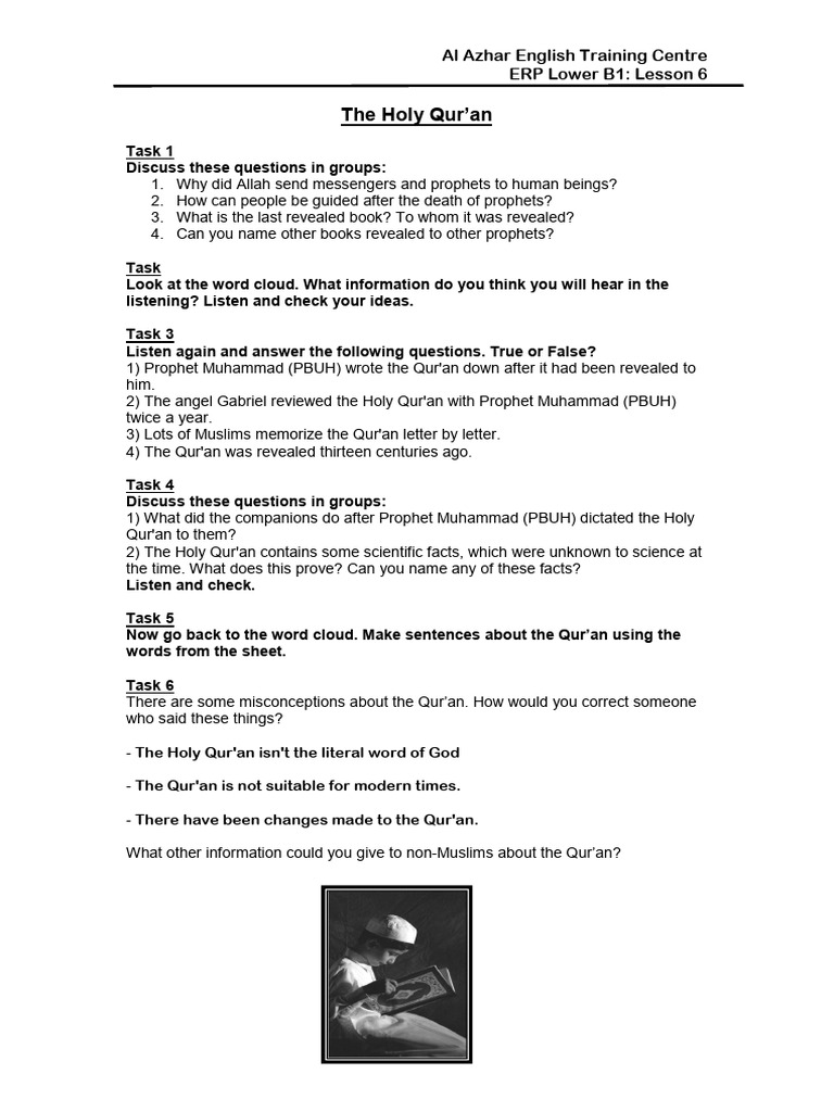 Lesson 8 Student Handouts Lesson 8 (Unit 11) The Qur - An | PDF | Quran ...