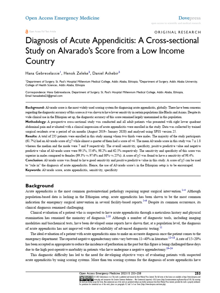 Diagnosis_of_Acute_Appendicitis_A_Cross-sectional_ | PDF | Sensitivity ...