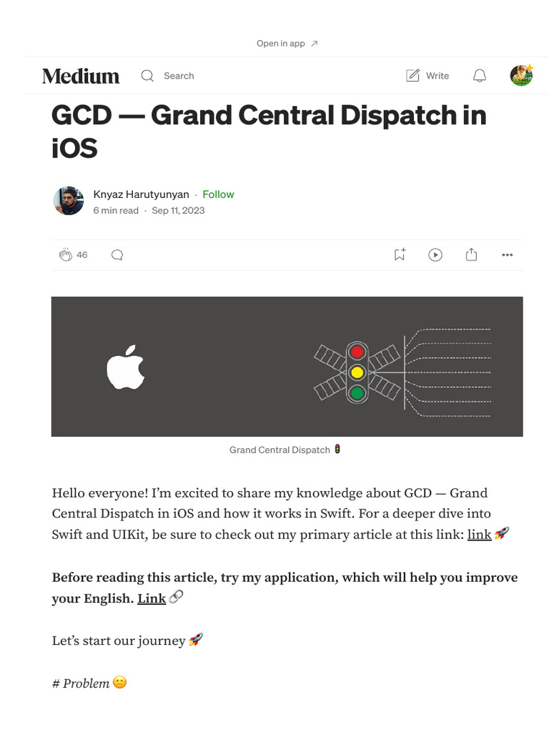 GCD - Grand Central Dispatch in iOS - by Knyaz Harutyunyan - Medium | PDF | Thread (Computing ...