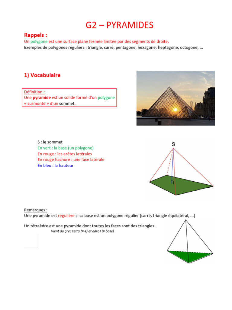 Pyramide à base hexagonale et arêtes | PDF | Géométrie | Polytope
