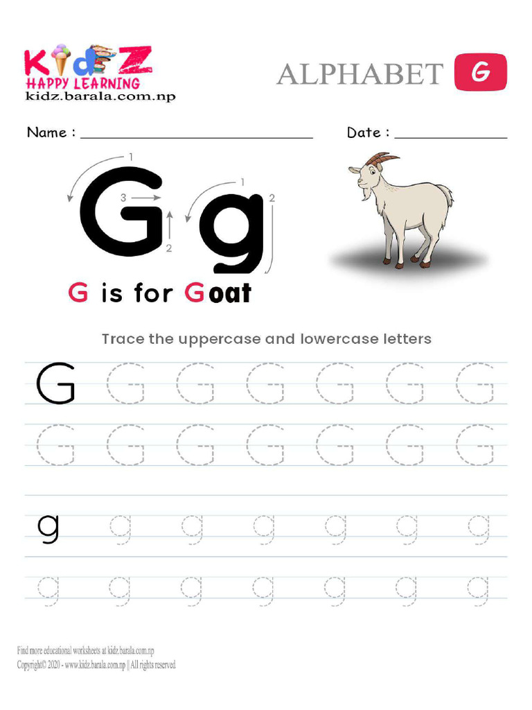 English Alphabet G | PDF