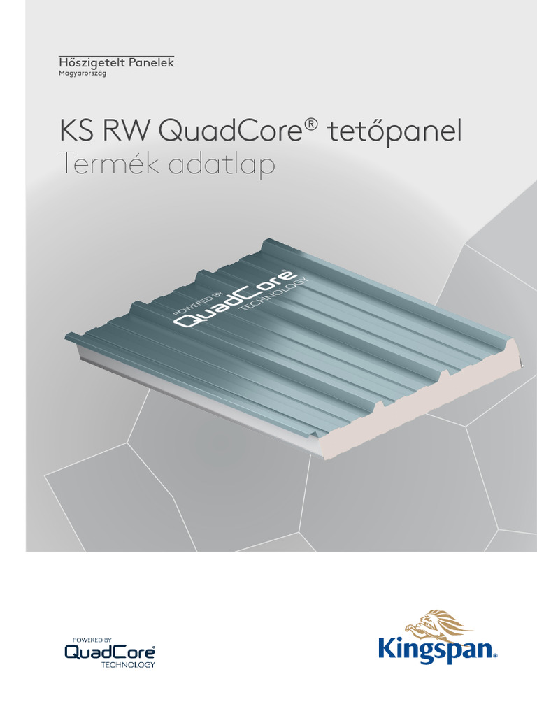 Ks RW Quadcore Roof Panel Product Data Sheet Hu | PDF