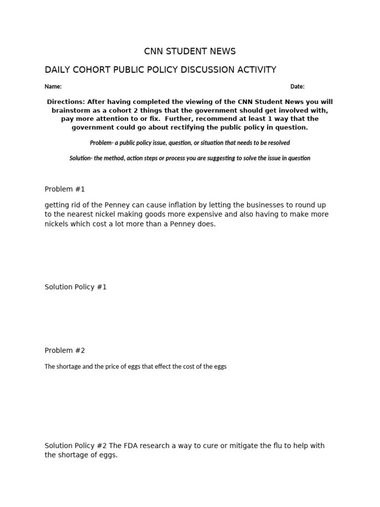 Public Policy Solutions Discussion Guide | PDF