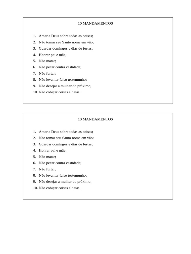 Os 10 Mandamentos | PDF