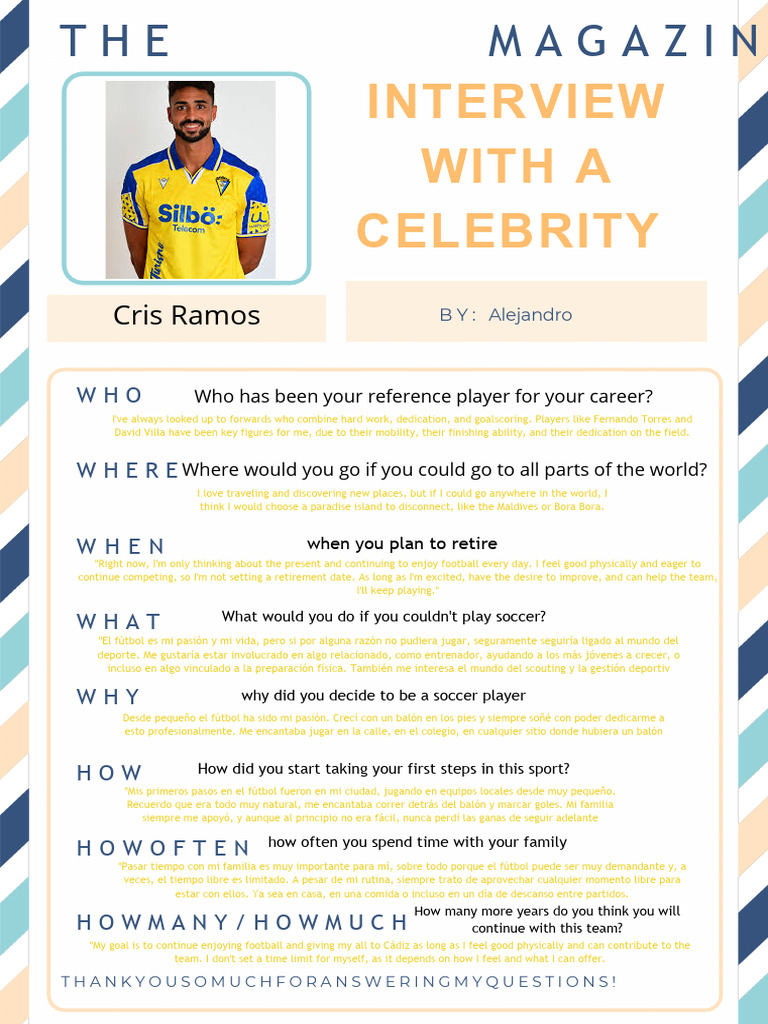 Interview With A Celebrity - Template PDF | PDF