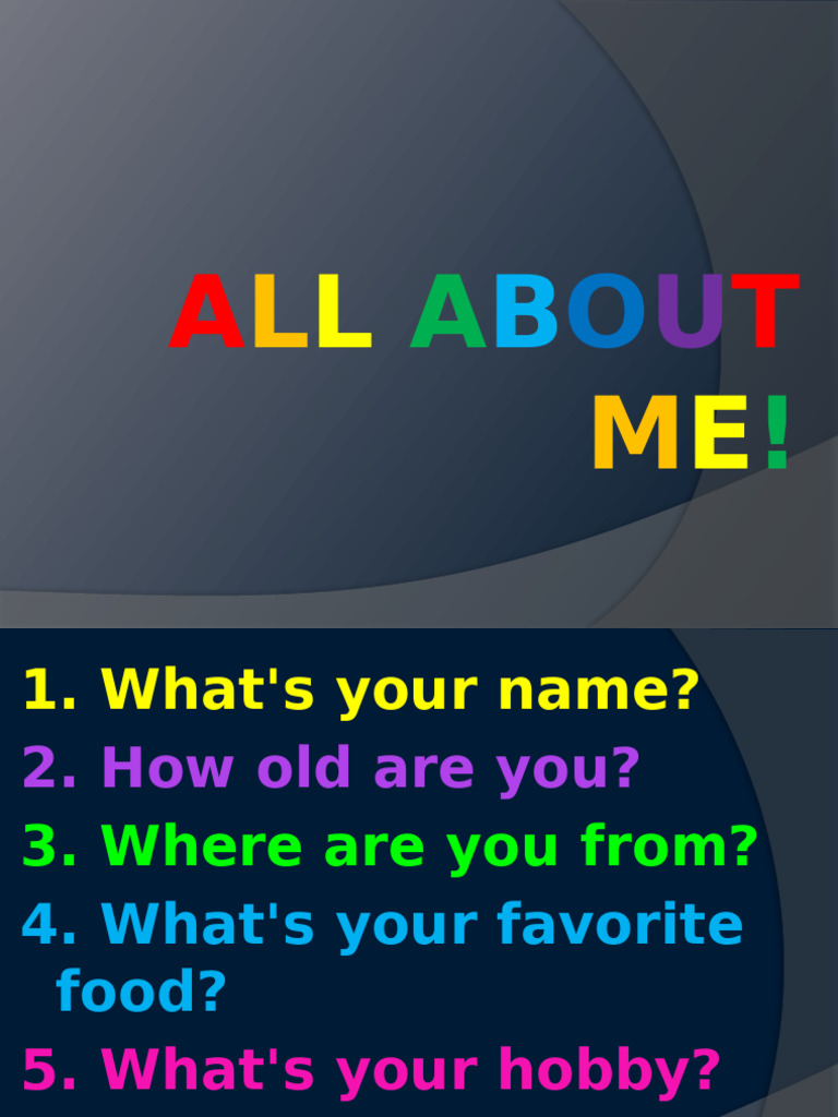 All About Me, Part 2 | PDF