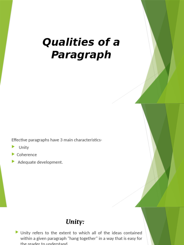 Key Traits of Effective Paragraphs | PDF | Cubism | Paragraph