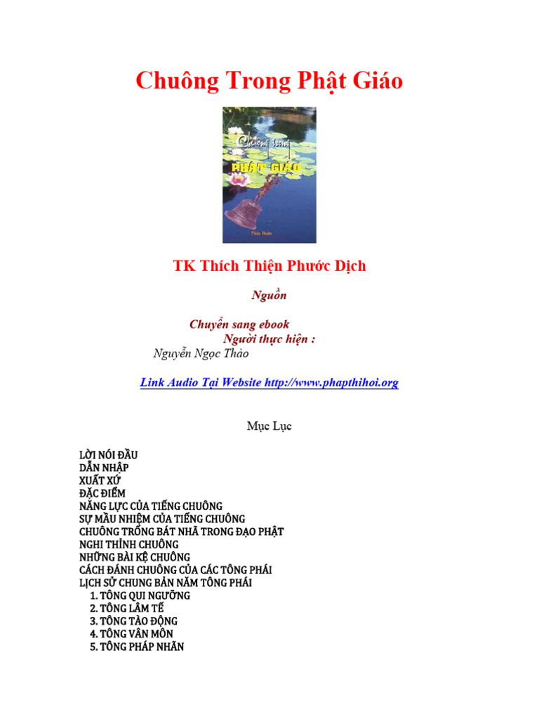Chuong Trong Phat Giao TK Thich Thien Phuoc Dich | PDF
