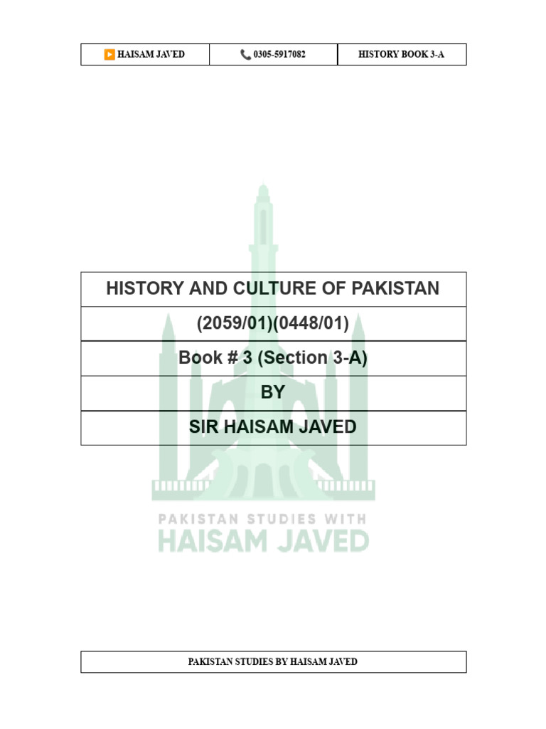 Haisam Javed History Book 3A 2024-25 | PDF | Zulfikar Ali Bhutto | Pakistan