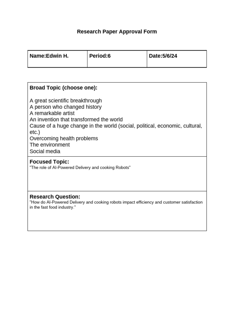 Research Paper Graphic Organizers | PDF