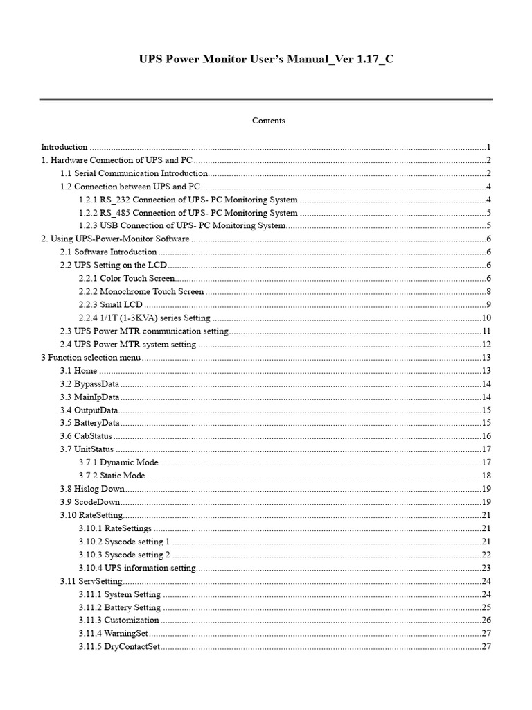 UPS Power Monitoring Connections Guide | PDF | Personal Computers | Usb