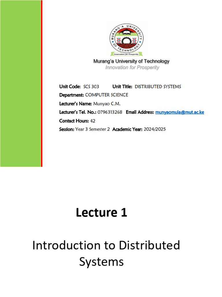 Lecture 1 Introduction To Distributed Systems Pdf Replication Computing Distributed