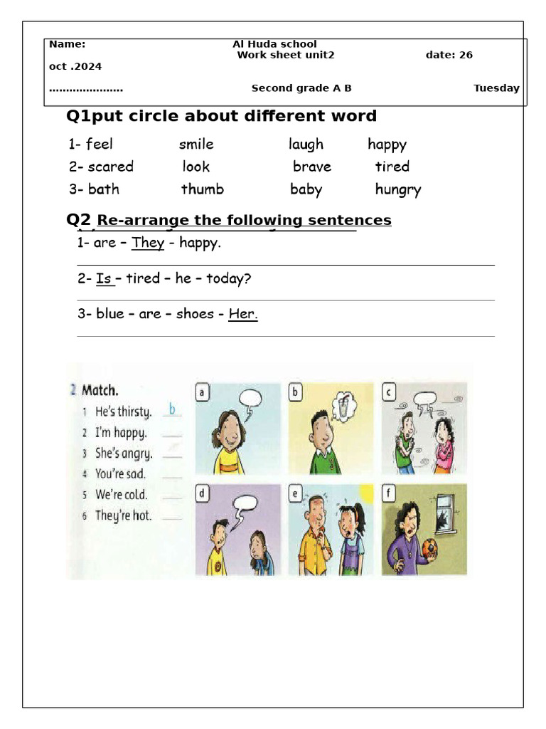 2nd Grade Worksheet Unit2 | PDF