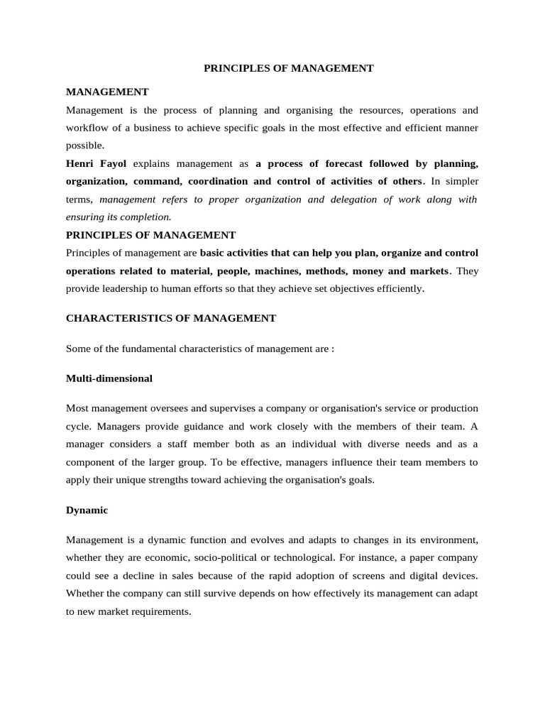 Key Principles of Effective Management | PDF | Leadership | System