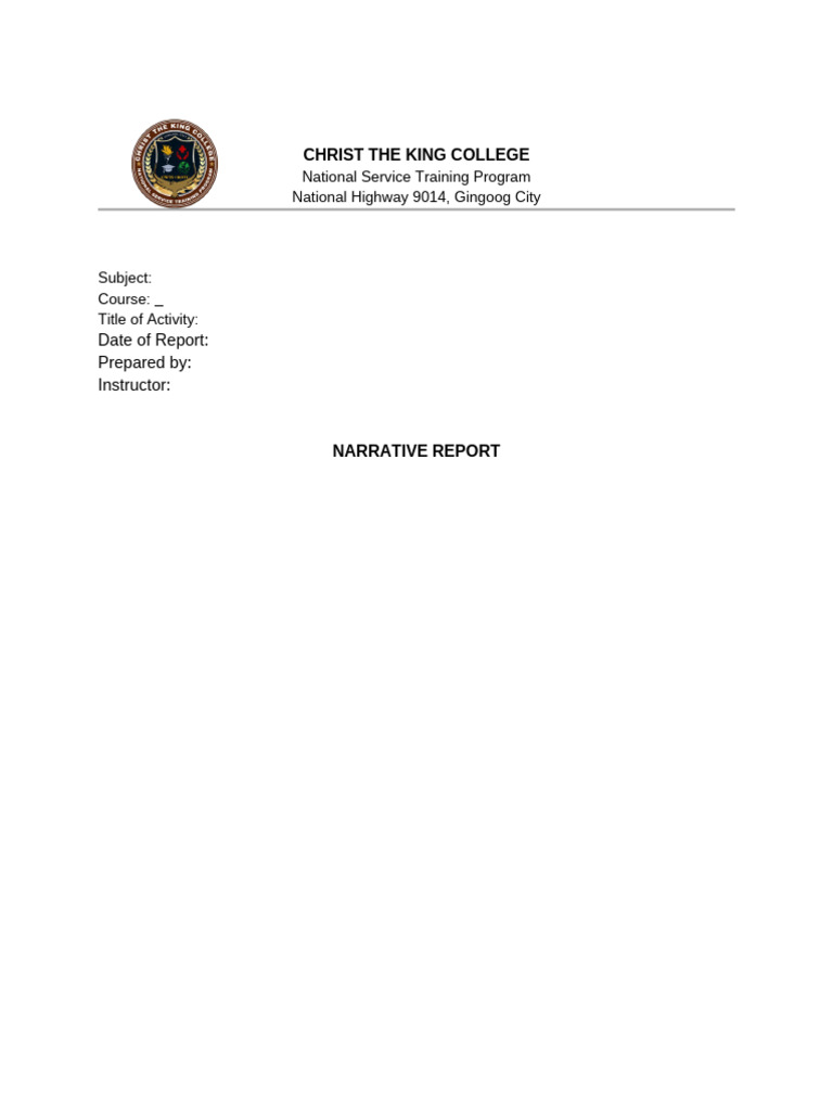 Narrative Report NSTP | PDF