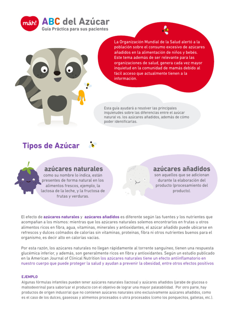 Guía sobre Azúcares Naturales y Añadidos | PDF | Azúcar | Dieta y nutrición