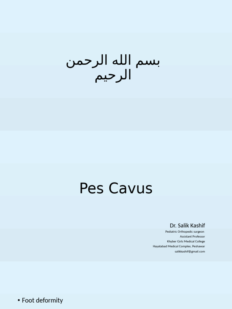Pes Cavus | PDF | Foot | Limbs (Anatomy)