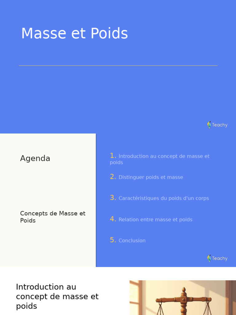Masse et Poids : Distinctions Clés en Physique | PDF | Masse | Poids