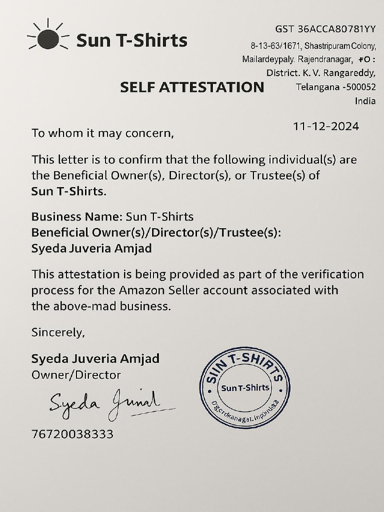 A_document_titled_"SELF_ATTESTATION"_from_Sun_T-Sh | PDF